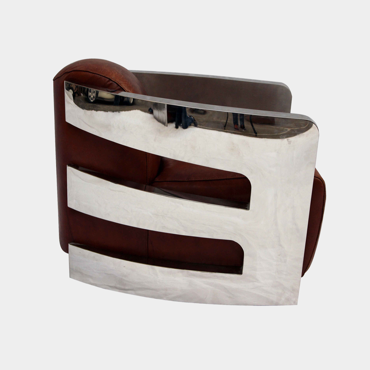 Spitfire Furniture | Hudson Arm Chair - Stainless steel & Brazilian leather