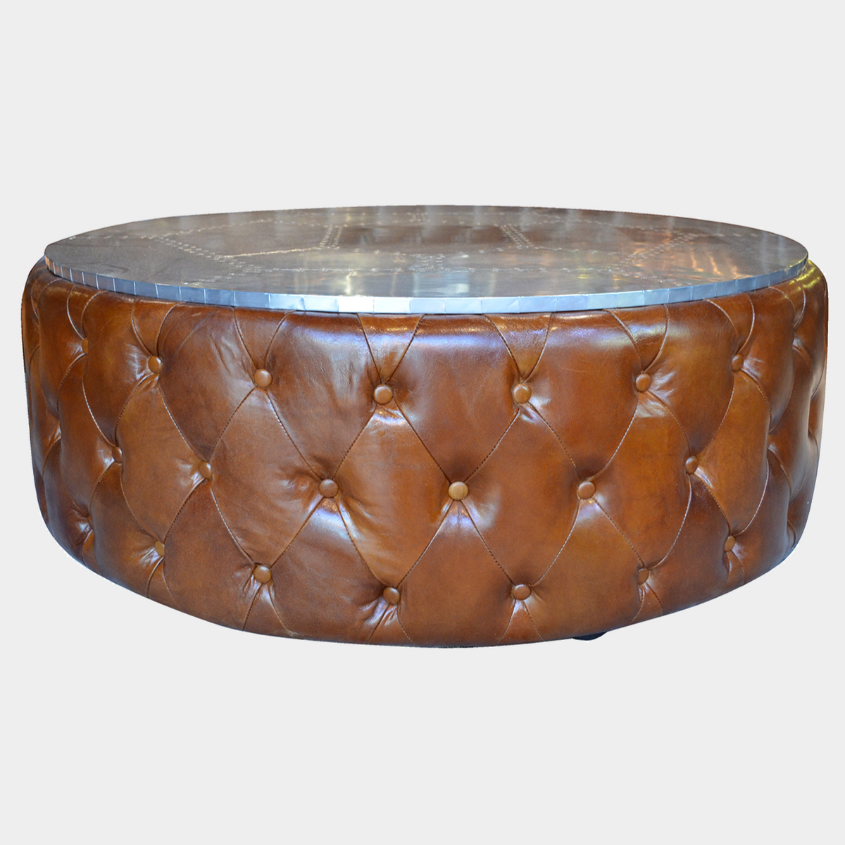 The Lexington Coffee Table - Leather and Aero-Aluminium top – Spitfire ...