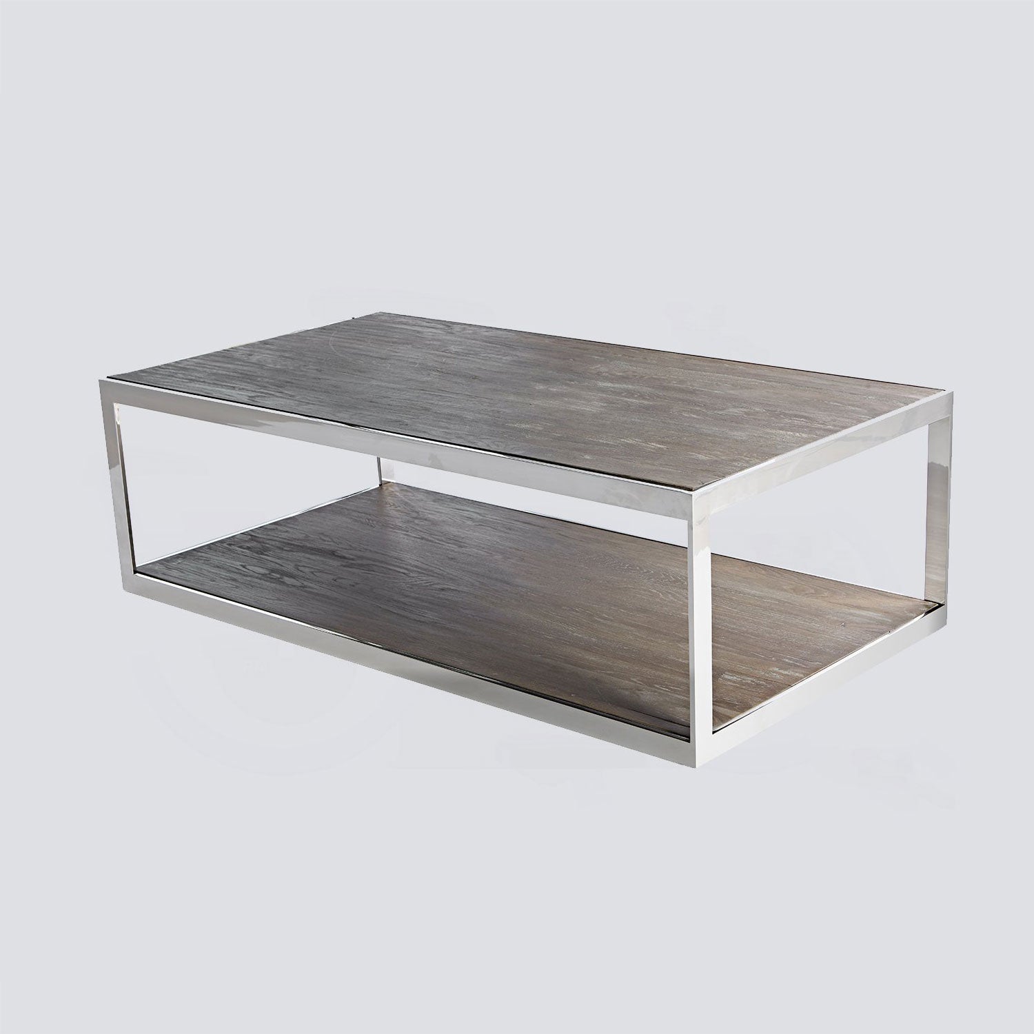 Spitfire Furniture | Connecticut Coffee Table (Stainless Steel & Oak)