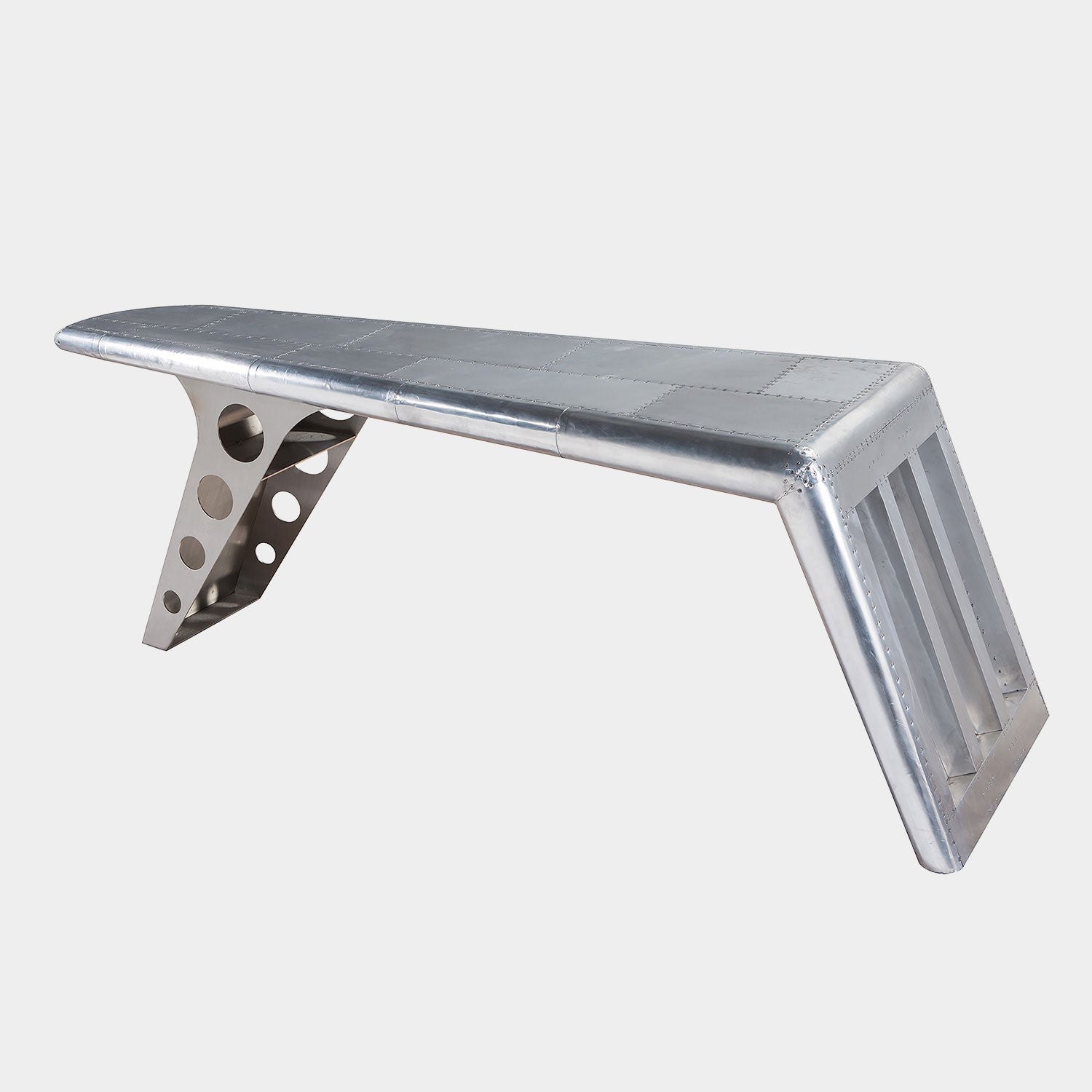 Spitfire Furniture | Marauder Wing Desk: Aero-aluminium & stainless steel