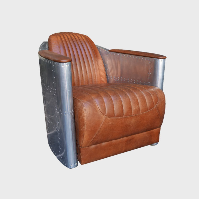 Spitfire Furniture | Tomcat Armchair - Aero-aluminium & Leather